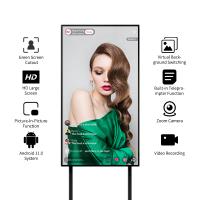 China 43 Inch Smart Live Broadcast Monitor Wireless Touch Screen Movable Stand Aluminum OEM 4K Camera Teleprompter Streaming Player for sale