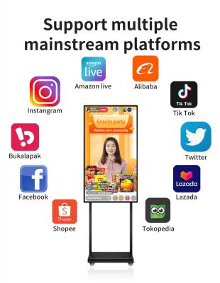 China 32 Inch Floor Standing Live Broadcast Console 4K Camera Android Wireless Smart Video Streaming Monitor Factory for sale