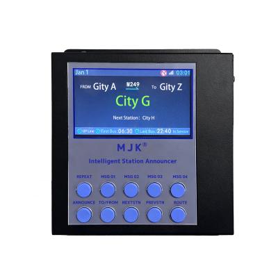 China MJK New Arrival Metal Black Bus Train Announcement System Broadcaster with GPS Automatic Bus Stop Announcer for sale