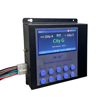 China MJK GPS Bus Stop Station Voice Announcer System with Monitor Manual/Automatic Control Metal Black Pedestal Mount for sale