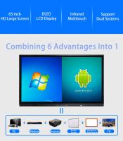 China 98 Inch 4K Smart Board with Camera Microphone Wireless Screen Share Interactive Whiteboard for Large Boardroom Factory for sale