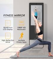 China 32 Inch 4K Intelligent AI Fitness Exercise Magic Mirror Touchscreen Android OS Voice Control Glass Wi-Fi Wall-mounted Indoor for sale