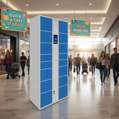 China Smart Storage Locker Touch Screen Electronic Luggage Locker Intelligent Parcel Delivery Kiosk Steel Cabinet OEM for sale