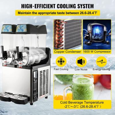 China 12Lx2 Frozen Slush Machine Ice Margarita 2 Bowls Stainless Steel for sale
