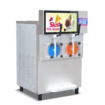 China Cocktail Coffee Ice Slush Machine Double Cylinder CE Frozen Soft Drink for sale