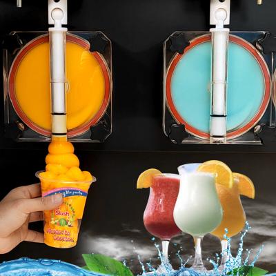 China Restaurant Frozen Drink Beverage Machine Commercial 56 Liter Slushie 15.6*8.1 Inch for sale