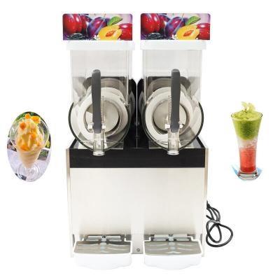 China 220V 15L Commercial Slush Machine Two Bowls Slushy Makers For Frozen Drink for sale