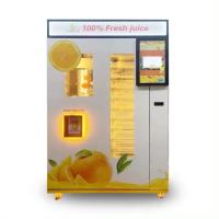 China Automatic Fresh Orange Juice Vending Machine With Card Reader And Bill Validator for sale