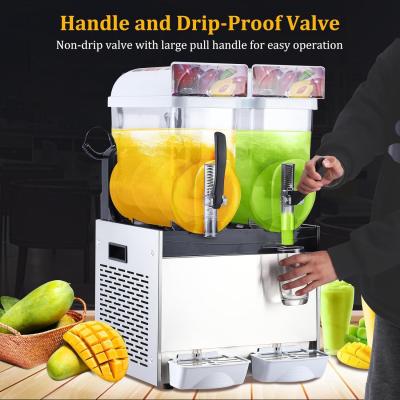 China Commercial 15L Capacity Stainless Steel 304 Slush Machine with 600W Cold Power for Frozen Cocktails for sale