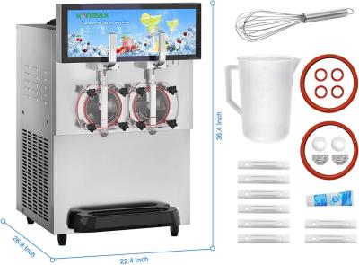 China Commercial Stainless Steel 304 Slush Machine with 50-55L/Hour Capacity and Double Tank for Frozen Cocktails for sale