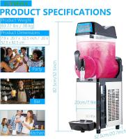 China 12 Liter Capacity 304 Stainless Steel Commercial Slush Machine with 400W Cold Power for Frozen Cocktails for sale