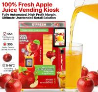 China Automatic Apple Juice Vending Machine with 55s Fast Serving 450kg Heavy Duty and 300-360 Apple Storage Commercial Juicer Kiosk for sale