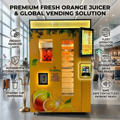 China 22 Inch Lcd Size Orange Juice Vending Machine With Auto Sealing Providing Fresh Juice Dispensing And Easy User Operation for sale