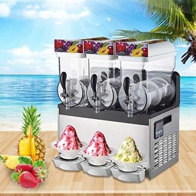 China 15L Three Tank Ice Slush Machine Stainless Steel Body Margarita and Slush Maker for sale