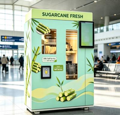 China Automatic Sugarcane Juice Vending Machine with 21.5 inch LCD Display 2000Watts Power and Self-Cleaning System for sale