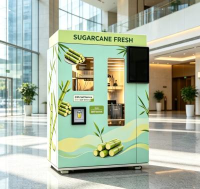 China Automatic Sugarcane Juice Vending Machine with 21.5 inch LCD, 2000Watts Power and Self-Cleaning System for Commercial Use for sale