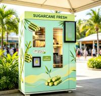 China Heavy-Duty Commercial Sugarcane Juice Vending Machine with 21.5 inch LCD, 2000Watts Power and Self-Cleaning System for sale