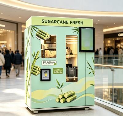 China 21.5 Inch LCD 2000Watts Power Automatic Sugarcane Juice Vending Machine with Self-Cleaning System for sale