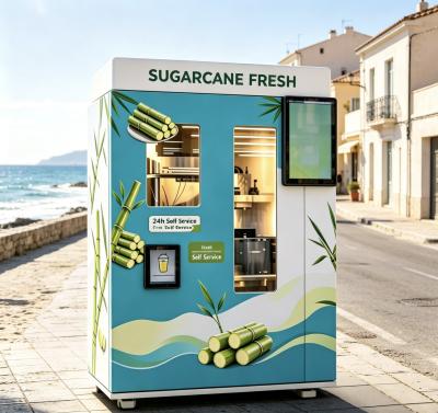 China Smart 21.5 Inch LCD Sugarcane Juice Vending Machine with 2000Watts Power and Self-Cleaning System for sale