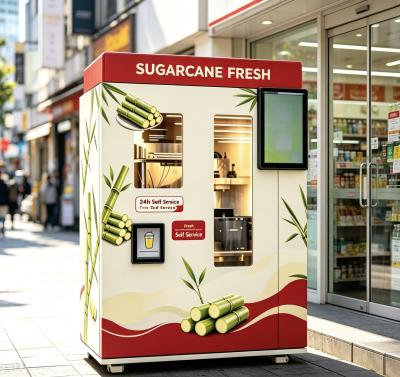 China 21.5 Inch LCD 2000Watts Power Automatic Sugarcane Vending Machine with Self-Cleaning System for sale