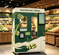 China 21.5 Inch LCD 2000Watts Power Automatic Sugarcane Juice Vending Machine with Self-Cleaning System for sale