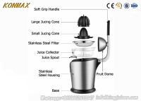 China Low Noise CE ROHS GS Electric Citrus Juicer Squeezer Masticating Machine for sale