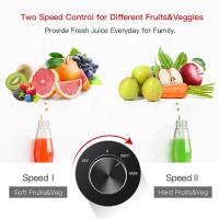 China Slow Masticating Juicer Extractor Cold Press Juicer With Two Speed Modes 2 Travel Bottles 500Ml LED Display for sale