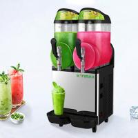 China 2 Bowls  Bourbon Icee Drink Slush Machine  With LED Light Cover for sale