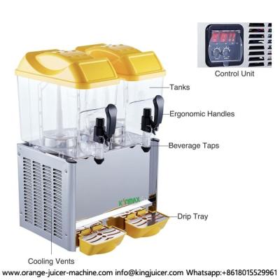 China 3 Tanks Juice Dispenser For Cold Beverage High Density PC for sale