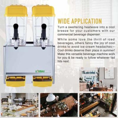 China Commercial Double Tank Beverage Dispenser Cold Soft Orange Juicer for sale