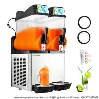 China Rotating ABS Steel 2 Tank Slush Machine 24 Liter For Cold Drink for sale