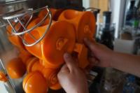 China Store Commercial Orange Juicer Machine , Stainless Steel Orange Squeezer Automatic Juicer for sale