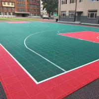 China Outdoor PP Tiles Sports Flooring with 30.48cm Size 1.58cm Thickness and Water Drainage Design for sale