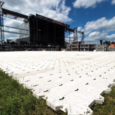 China High Density Polyethylene Portable Event Flooring with 160 Tons Loading Capacity 91.6 x 22.6 x 3.53 cm Size and 1.98 kg/tile Weight for sale