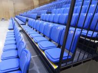 China Silver Aluminum Retractable Bleacher Seating with 200-500 People Capacity, 5 Years Warranty, and Easy Installation for sale