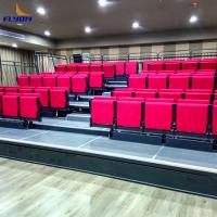 China 200-500 People Capacity Retractable Bleacher Seating with Customized Length and Optional Aisle for sale