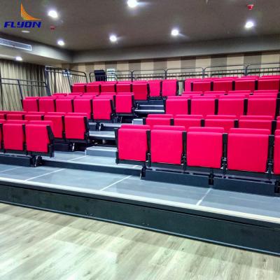 China 200-500 People Capacity Retractable Bleacher Seating with Customized Length and Optional Aisle for sale