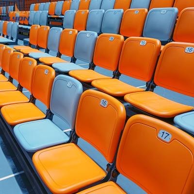 China Aluminum Retractable Bleacher Seating with 5-Year Warranty and Straight or Curved Configuration for 200-500 People for sale