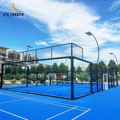 China Standard Size Synthetic Padel Tennis Court with 2 Year Warranty and Green Surface for sale