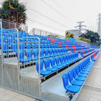 China Durable Weather Resistant Outdoor Metal Bleachers with Customized Seats and Optional Guardrail for sale