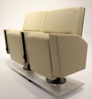 China FY962 Heavy Duty Iron Frame Theater Chair With Dual Spring Tip Up Seat And Foldable Cup Holder for sale
