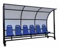 China Aluminum Portable Bench Shelter Assemble Installation for Soccer Stadium Team Substitute Bench for sale