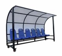 China Portable Bench Shelter with 4-12 People Capacity and Blue Plastic Seats for Football Substitute Bench for sale