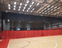 China Electric Motorized Sports Hall Divider Curtain with High-Strength Polyester Fiber and Customizable Color for sale