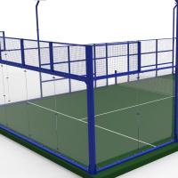 China Hot Galvanized Steel Padel Court with 200W LED Light and 12mm Artificial Turf for Professional Play for sale