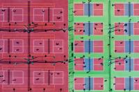 China EU Standard 44*20ft Portable Pickleball Court Mat with Anti-Slip Surface and Customized Line Painting for sale