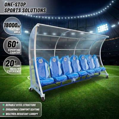 China Professional Football Substitute Bench with Galvanized Steel Frame and Customized Color Options - 3-Year Warranty Athletic Dugout for sale