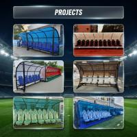 China Professional Football Substitute Bench with Galvanized Steel Frame and Customized Color Options - 3-Year Warranty Athletic Dugout for sale