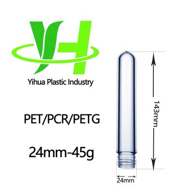 China 24mm 45g Caliber PET Jar Preform For Cosmetic Plastic Bottle for sale