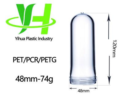 China Transparent 48mm 75g Plastic Bottle Preform Aluminium Cap Sealing for sale